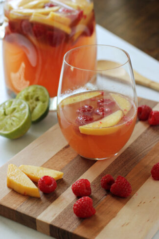 Peach and Raspberry Sangria - Cook Nourish Bliss