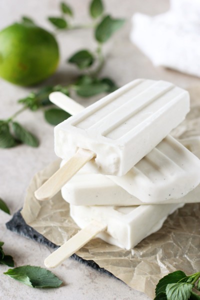Creamy Coconut Mojito Ice Pops - Cook Nourish Bliss