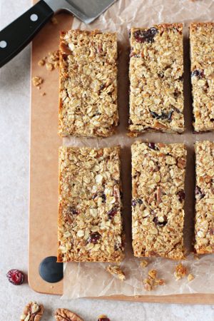 Chewy Cranberry Orange Granola Bars - Cook Nourish Bliss